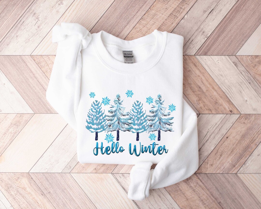 Hello Winter Shirt, Winter Shirt, Cute Winter Tee, Womens Winter Shirt ...