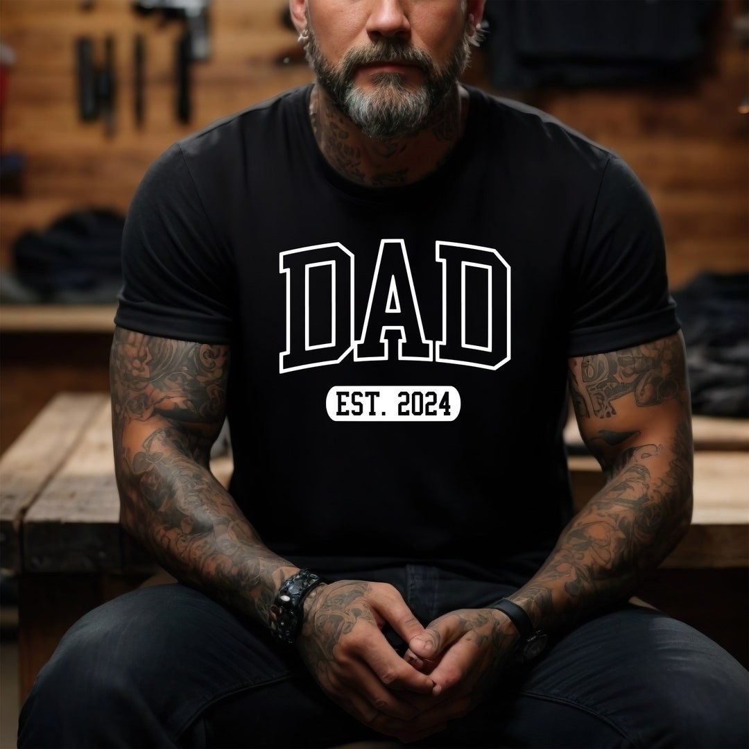 Personalized Dad Shirt, Dad Est 2024 Tshirt, Custom Dad, Pregnancy ...