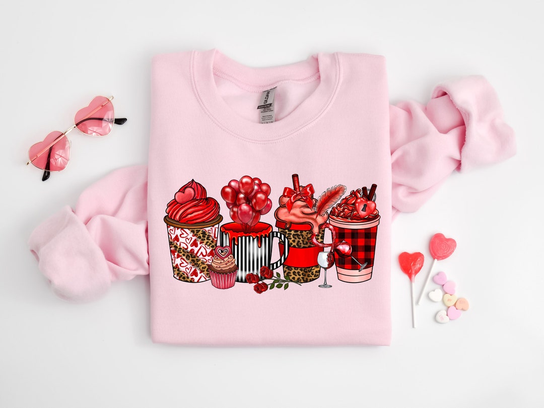 Womens Valentines Day Sweatshirt Valentine Coffee Sweatshirt Womens