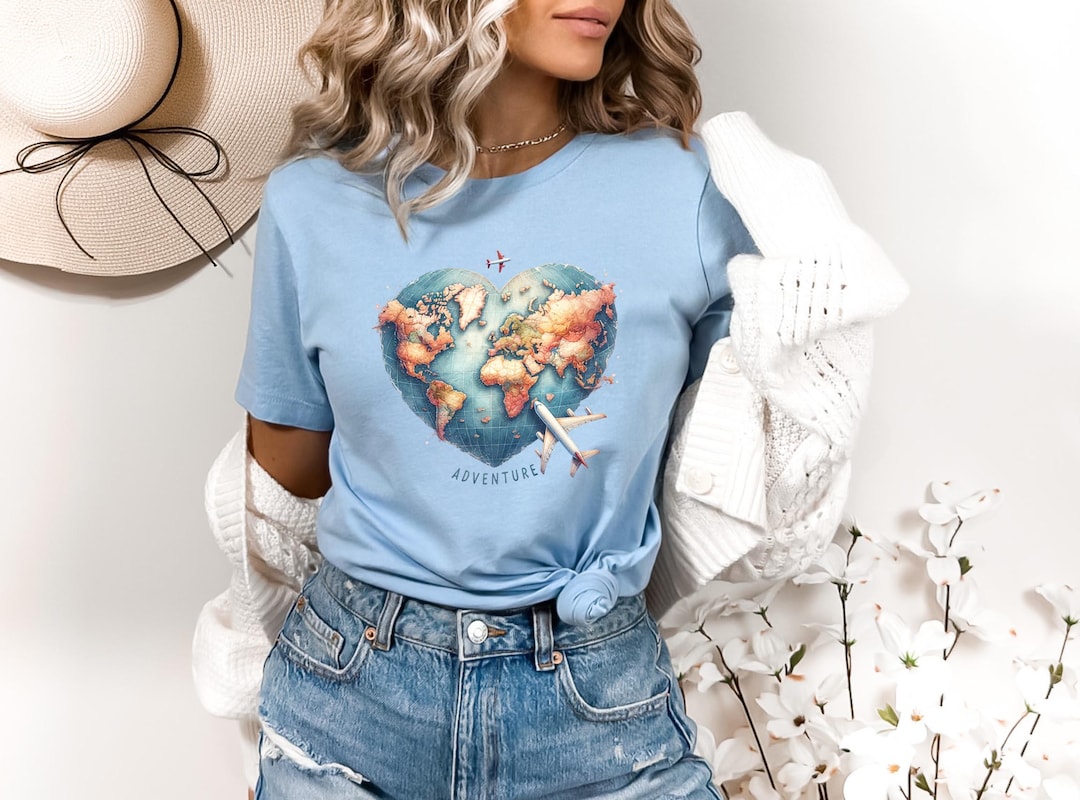 World Map Shirt, Travel Shirt, Adventure Tee, Traveler Gift, Travel ...