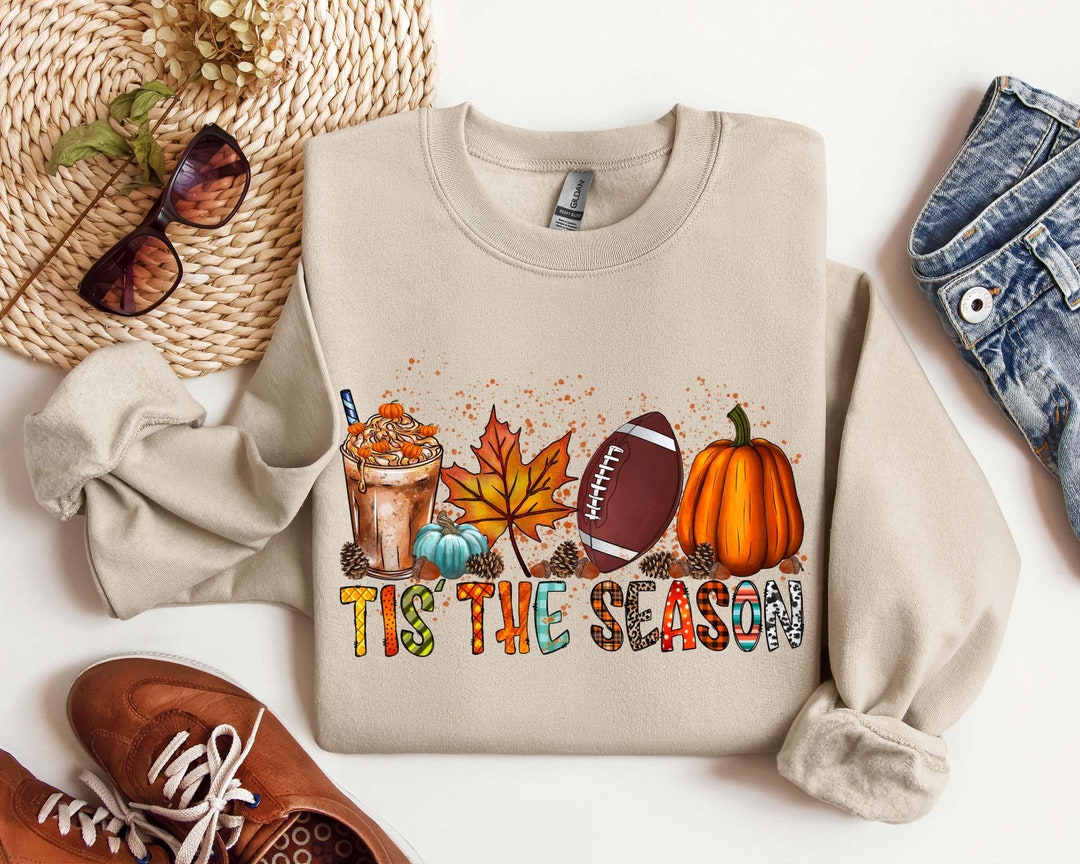 Tis the Season Sweatshirt, Fall Pumpkin Shirt, Football Shirts for ...