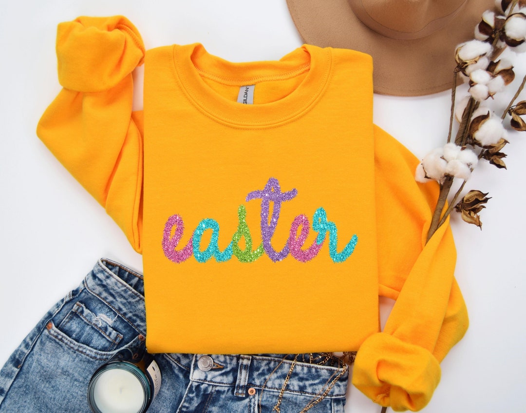 Happy Easter Sweatshirt, Womens Easter Shirt, Rabbit Sweatshirt, Bunny ...