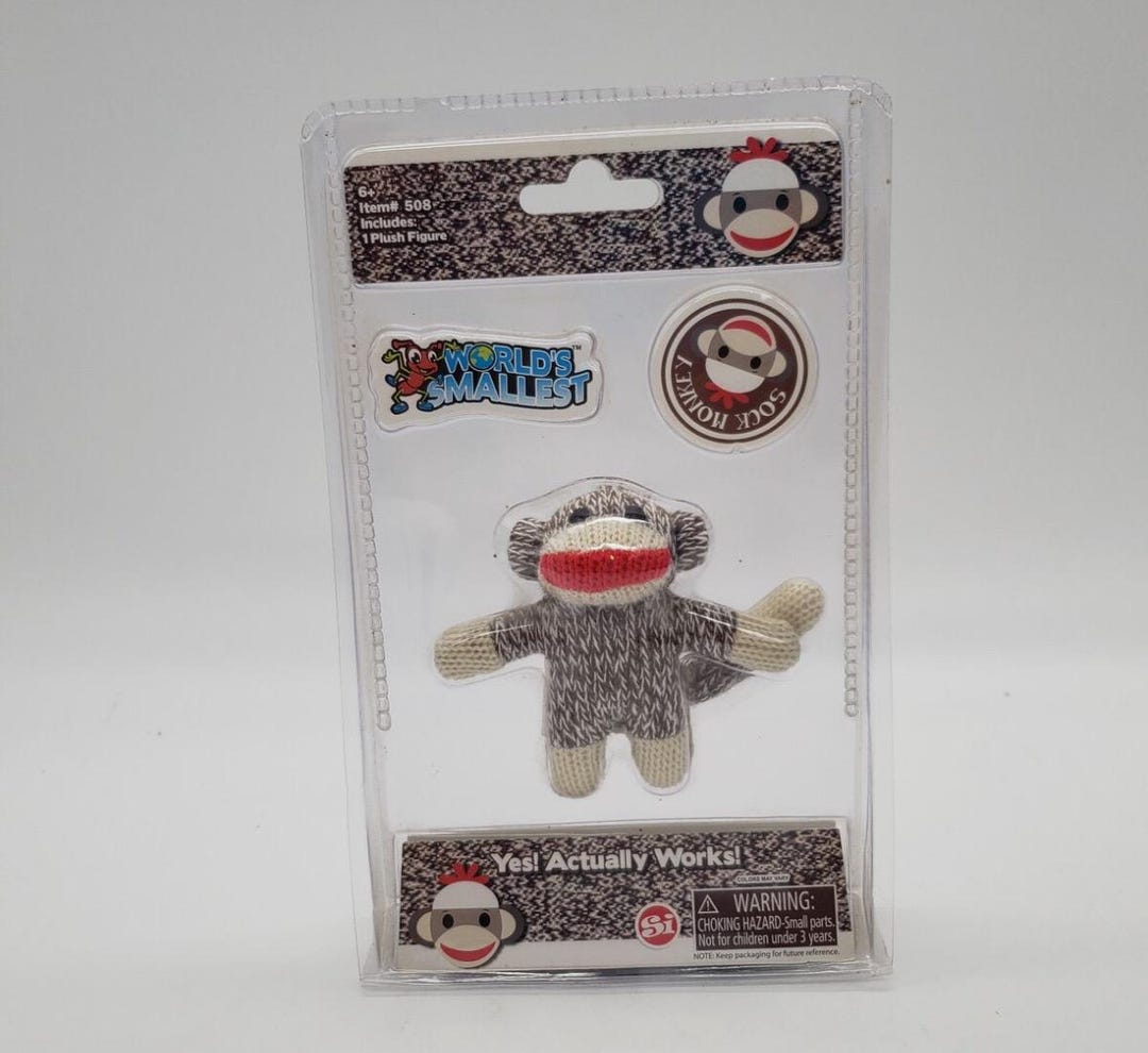 World's Smallest SOCK MONKEY Toy Miniature Doll Retro Mini Plush Figure ...