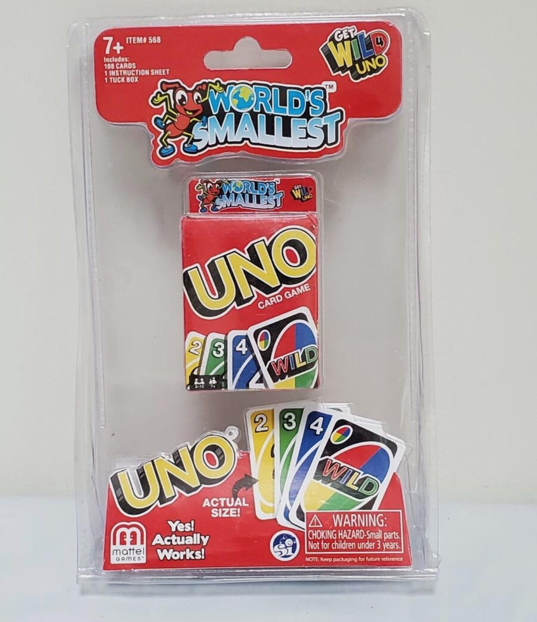 World's Smallest UNO Card Game Pocket Size Miniature Game 108 Cards - Etsy