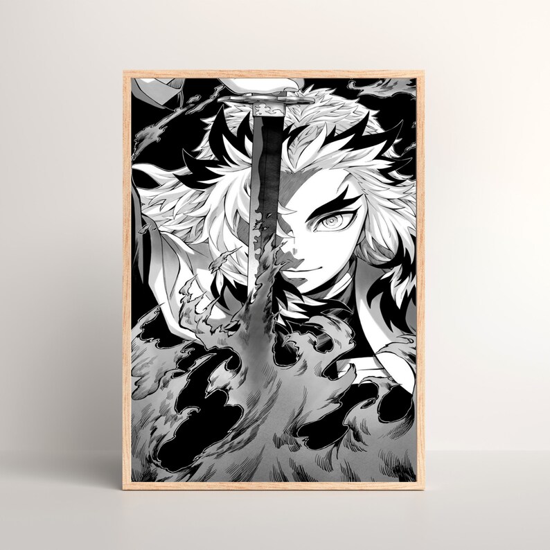Kyojuro Reng Demon Slayer Kimetsu No Yaiba Anime Posters Wall Art Anime ...