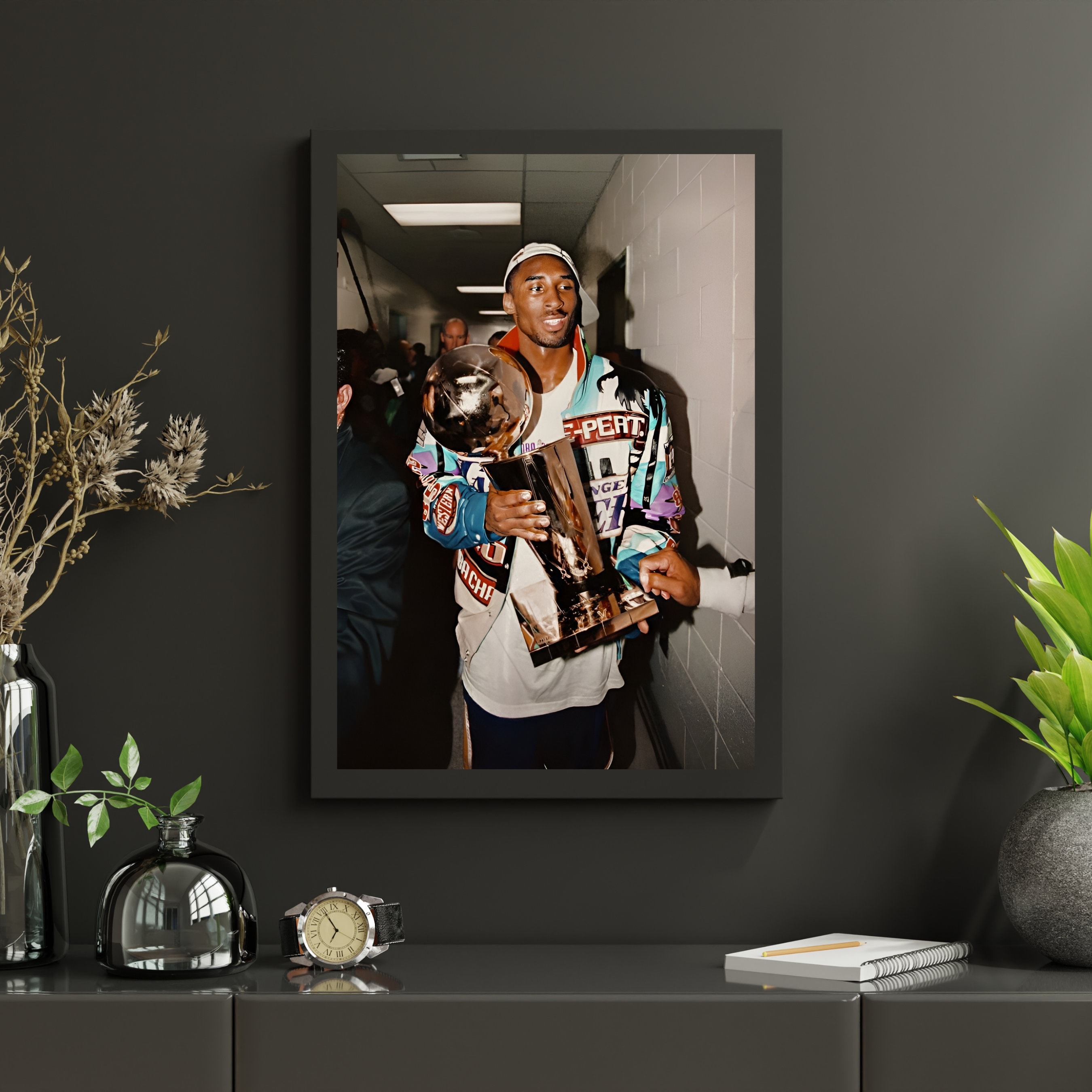 Kobe Bryant NBA Trophy Locker Room Wall Art Classic Basketball Print ...