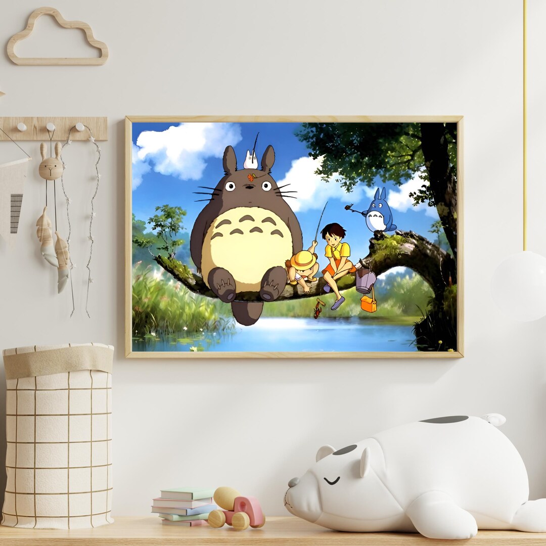 Studio Ghibli My Neighbour Totoro Wall Art Japanese Retro Anime Poster ...