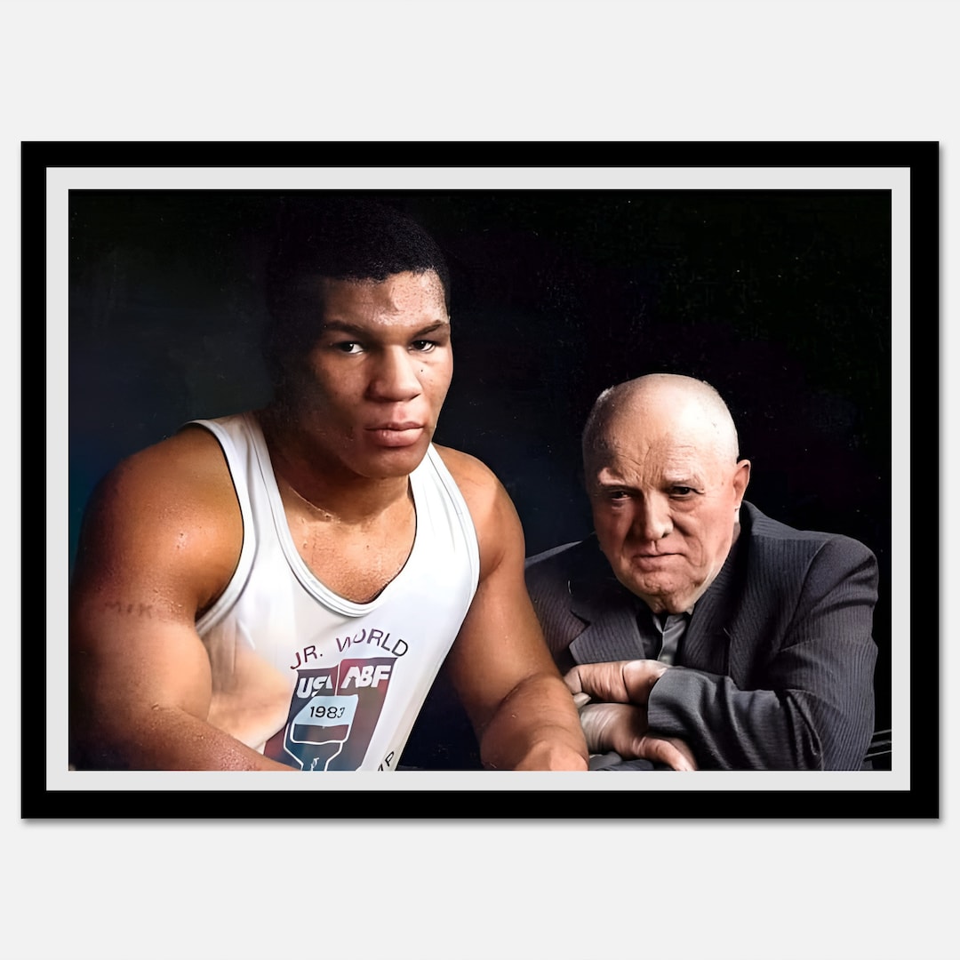 Mike Tyson Cus D'amato Vintage Photo Boxing Iron Mike Tyson Wall Art ...