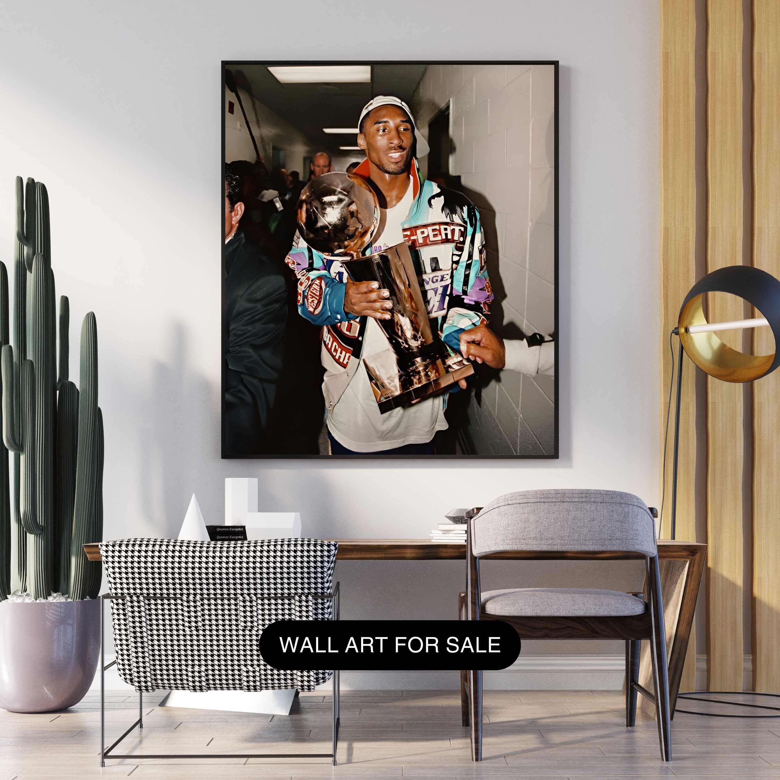 Kobe Bryant NBA Trophy Locker Room Wall Art Classic Basketball Print ...