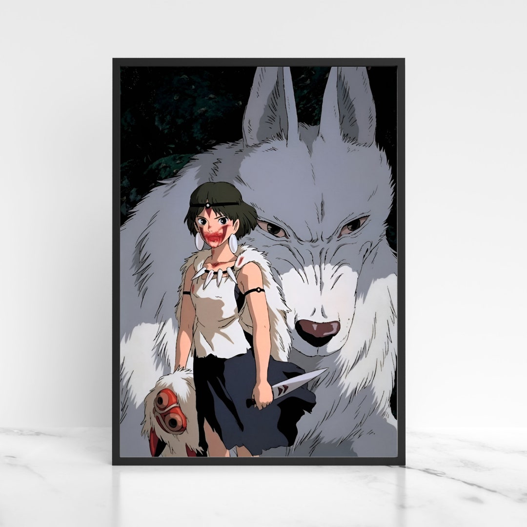 Princess Mononoke Anime Print Japanese Art Poster Anime Studio Ghibli ...
