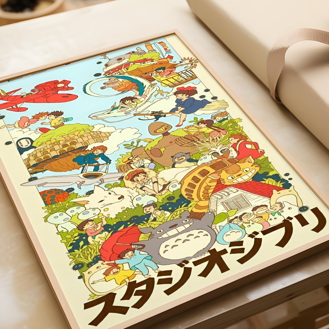 Studio Ghibli Retro Print Spirited Away Wall Art Japanese Retro Anime ...