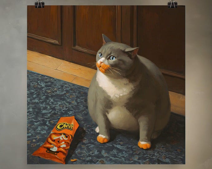 Fat Cat Vs. Shark 2: Revenge of the Orange Cat | Meme Art Print Re ...