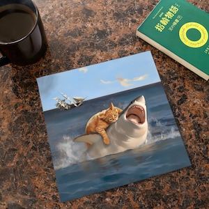 Fat Cat Vs. Shark 2: Revenge of the Orange Cat | Meme Art Print Re ...