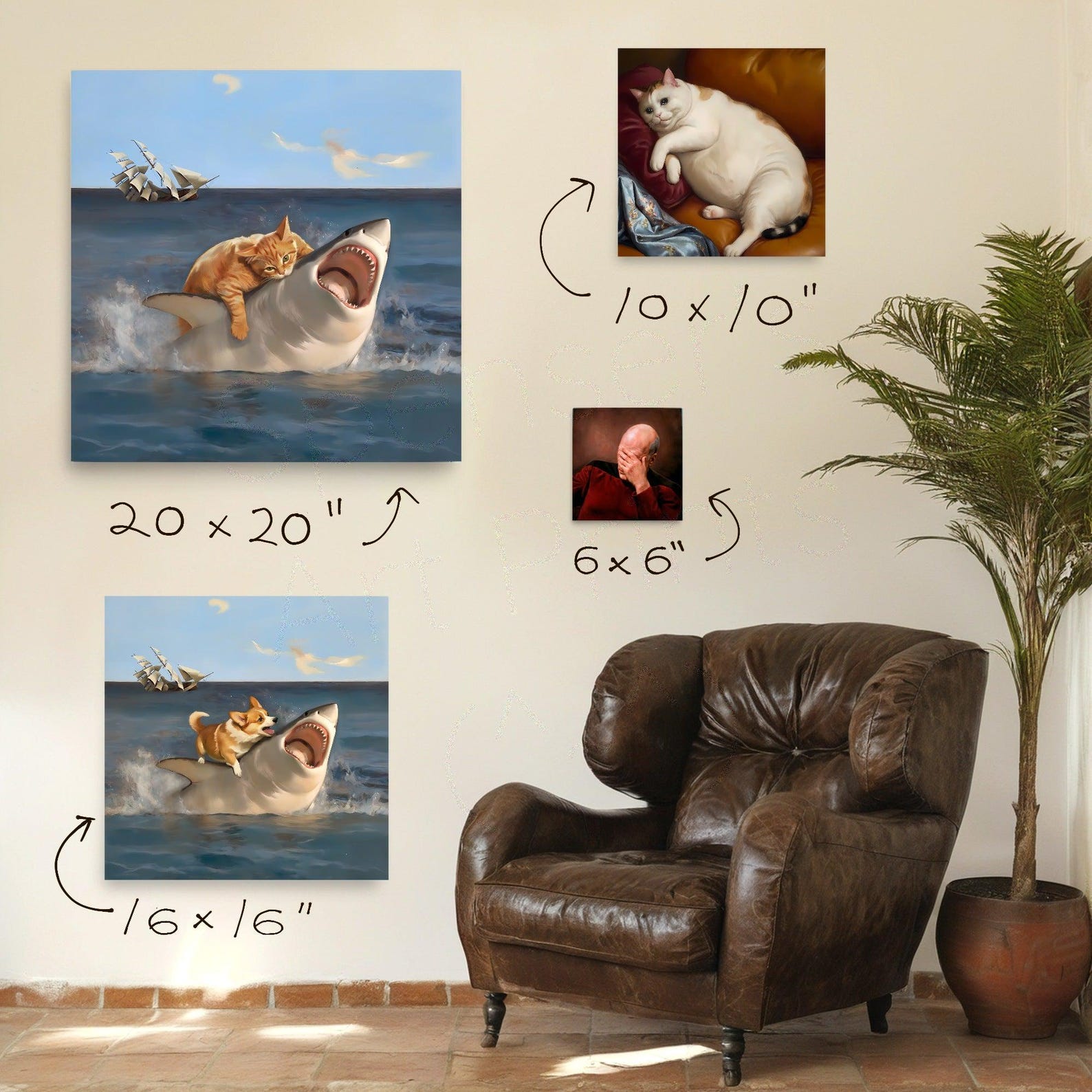 Fat Cat Vs. Shark 2: Revenge of the Orange Cat | Meme Art Print Re ...