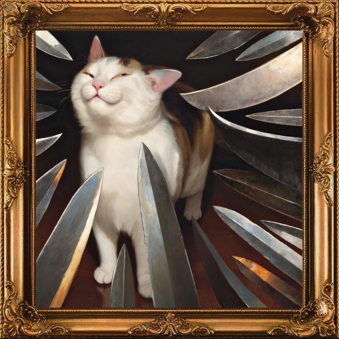 Smug Cat Vs. Swords Meme Art Re-imagined in Renaissance Painting Style ...