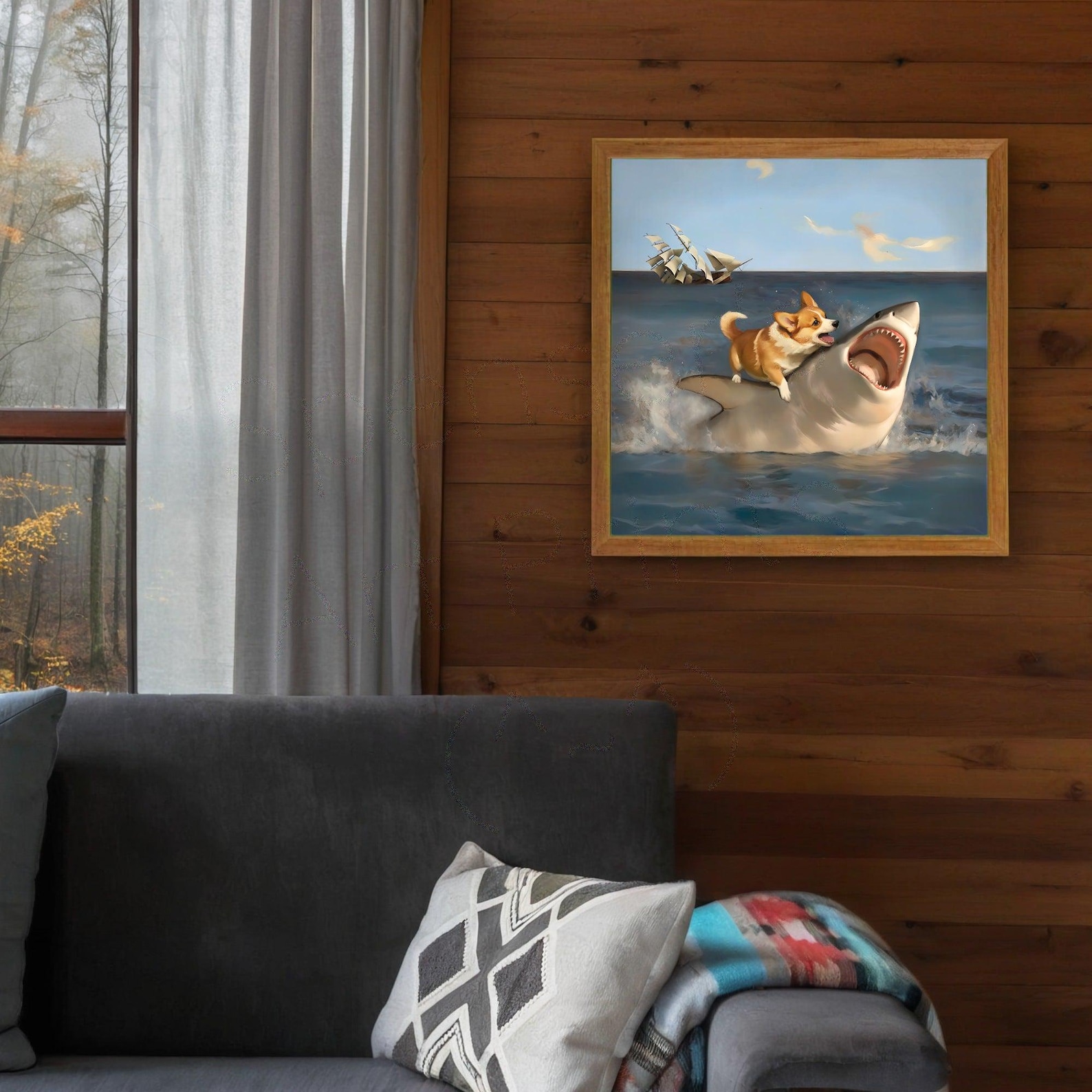 Corgi Vs. Shark | Meme Art Re-imagined in Renaissance Painting Style on ...