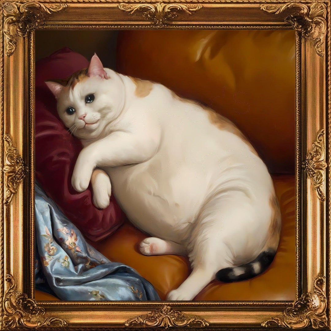 Crying Sad Cat Meme Art Re-imagined in Renaissance Painting Style on ...