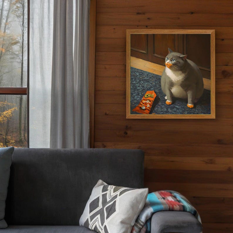 Dicke Katze frisst Cheetos und erlebt existentielle Angst | Meme Art im ...