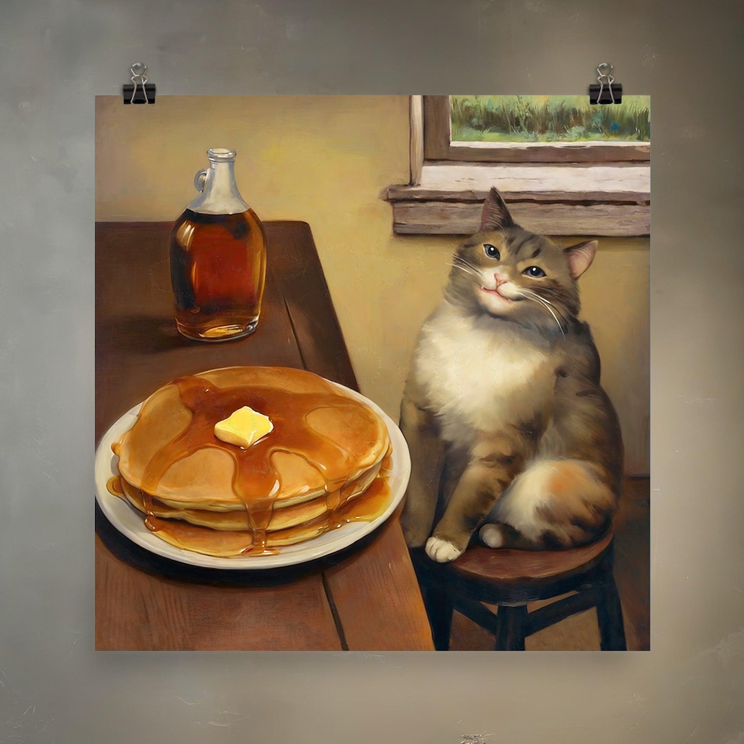 Happy Pancake Cat | Meme Art Re-imagined in Renaissance Painting Style ...