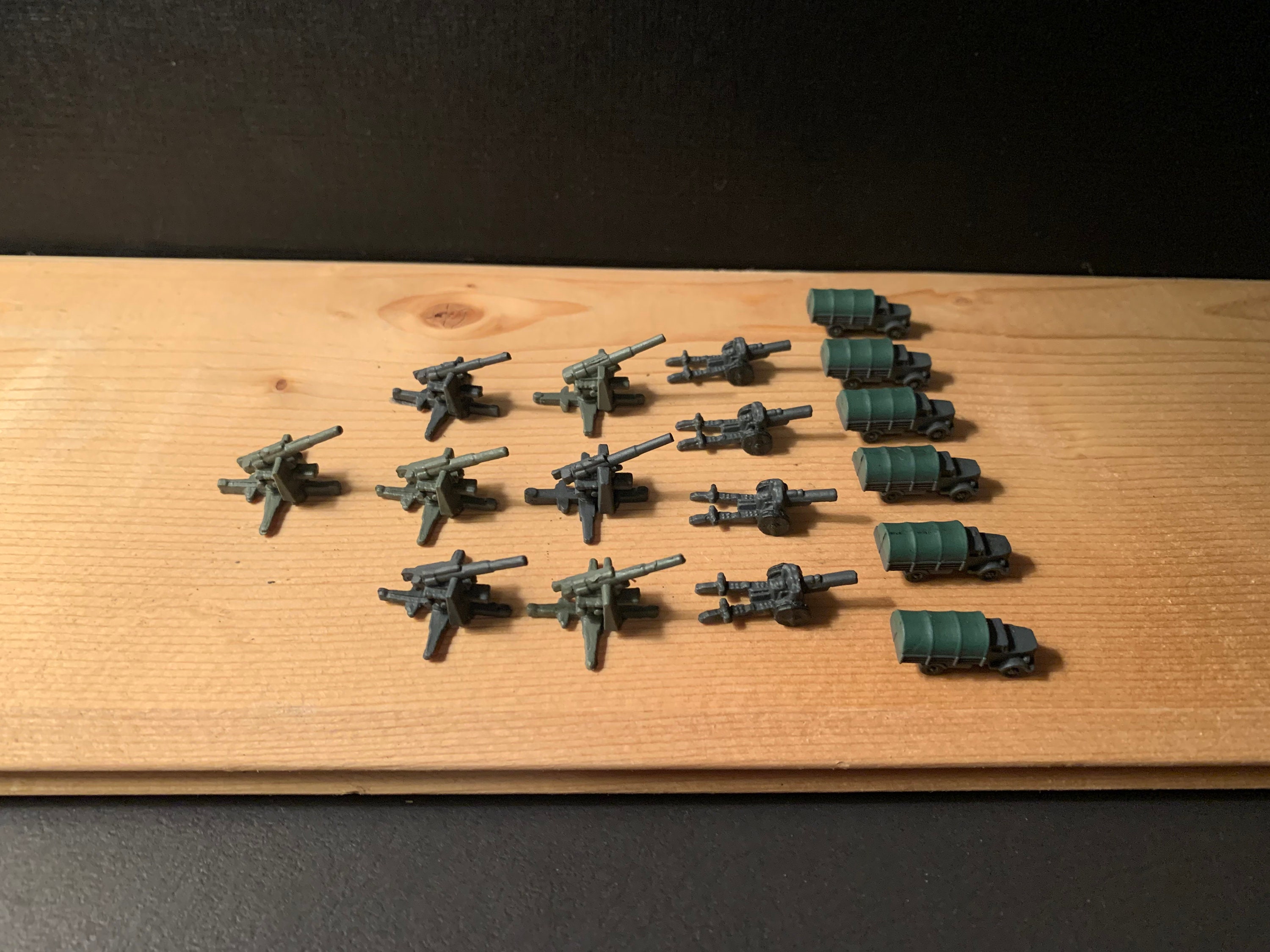 17 Painted Axis and Allies Game Pieces. 6 German Mechanized Infantry ...