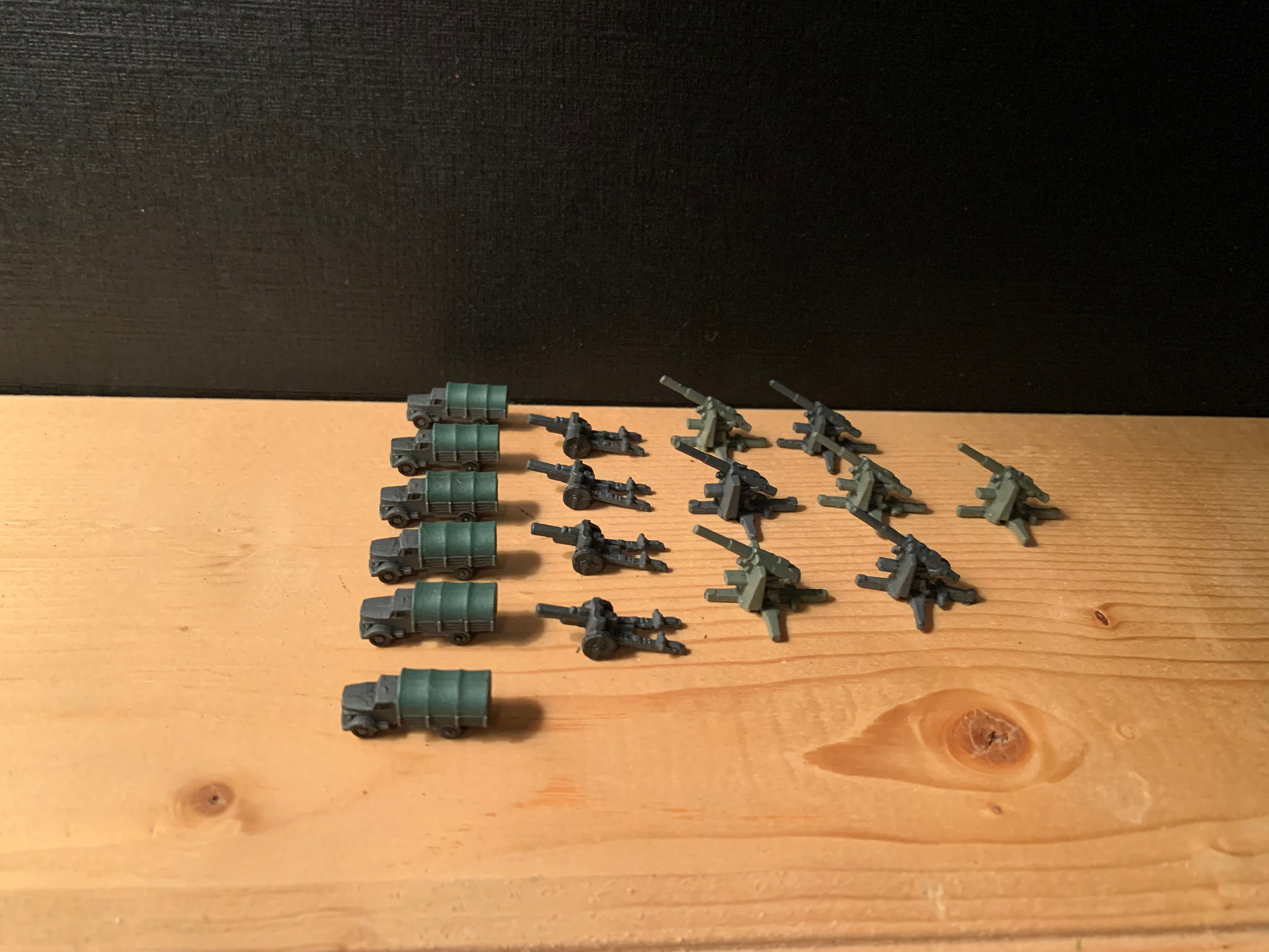 17 Painted Axis and Allies Game Pieces. 6 German Mechanized Infantry ...