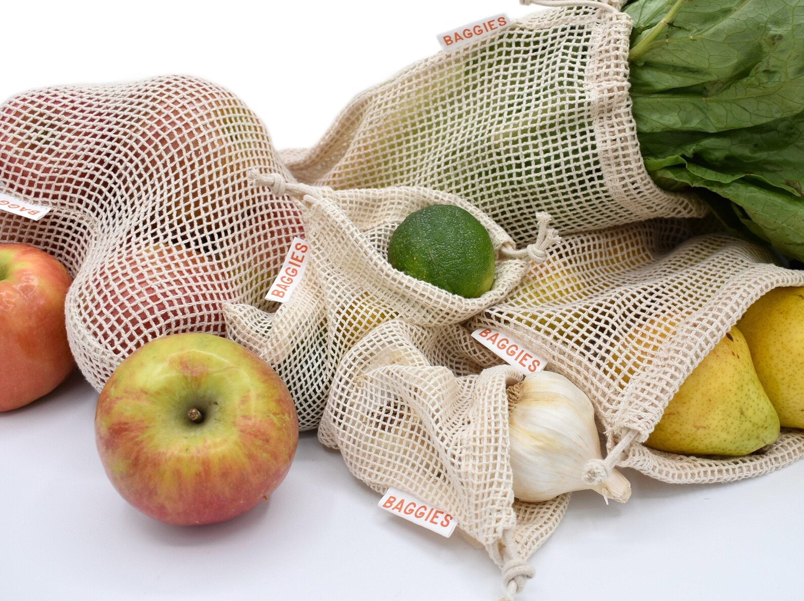 Reusable Cotton Mesh Produce Bags – Eco-friendly Grocery Bags, Zero ...