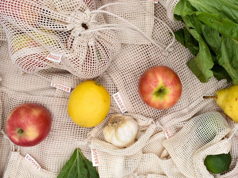 Cotton Mesh Produce Bags – Reusable, Eco-friendly, Zero Waste Grocery ...