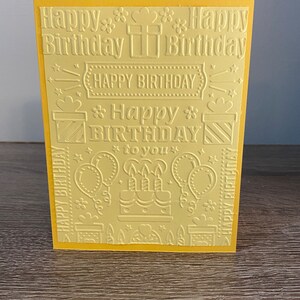 Happy Birthday Cards, Embossed, Set of 5, Handmade - Etsy