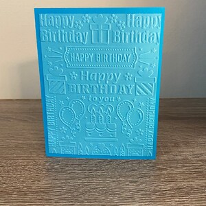 Happy Birthday Cards, Embossed, Set of 5, Handmade - Etsy