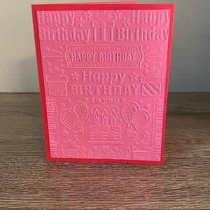 Happy Birthday Cards, Embossed, Set of 5, Handmade - Etsy
