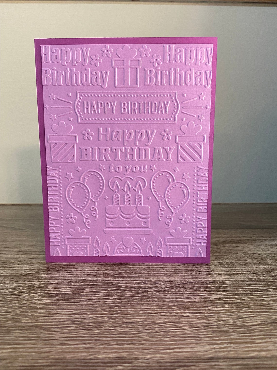 Happy Birthday Cards, Embossed, Set of 5, Handmade - Etsy