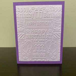 Happy Birthday Cards Embossed Set of 5 Handmade - Etsy