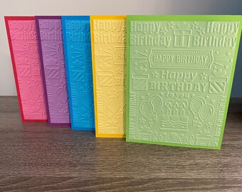 Happy Birthday Simple Greeting Cards - Set of 5 Handmade Cards With ...