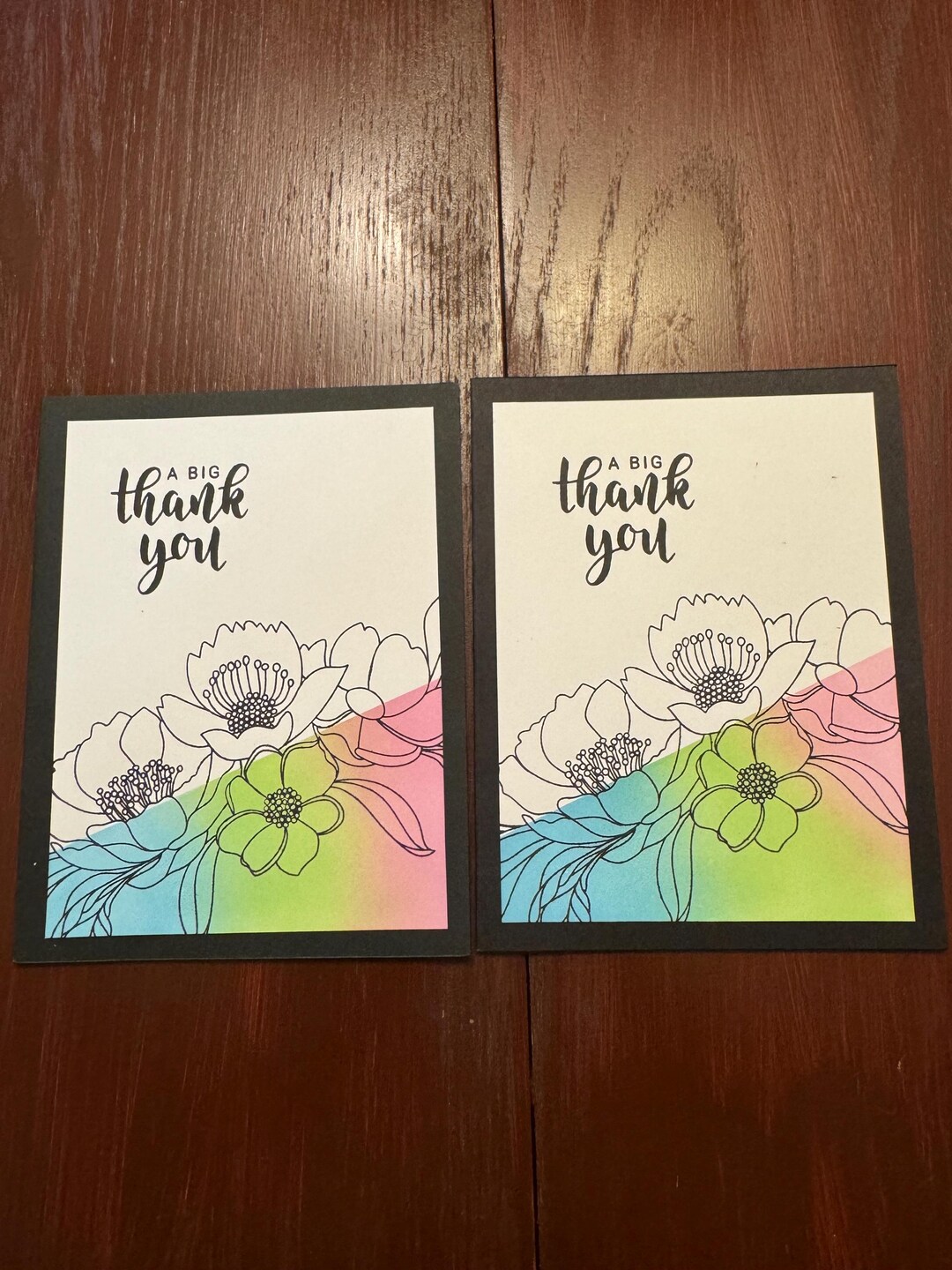 Thank You Cards, Set of 2, Handmade Note Cards - Etsy