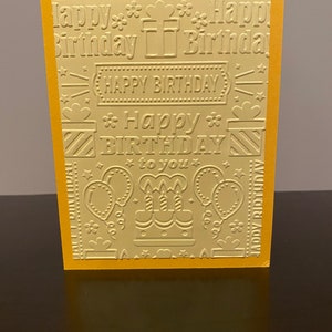 Happy Birthday Cards Embossed Set of 5 Handmade - Etsy