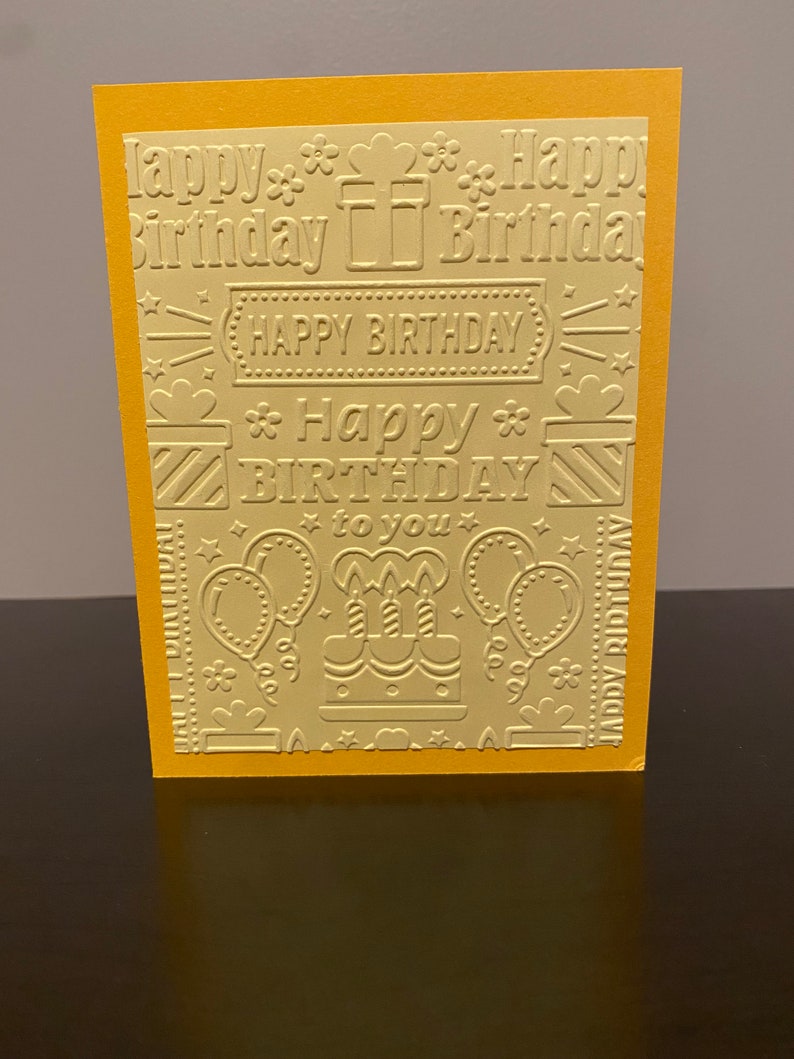Happy Birthday Cards Embossed Set of 5 Handmade - Etsy