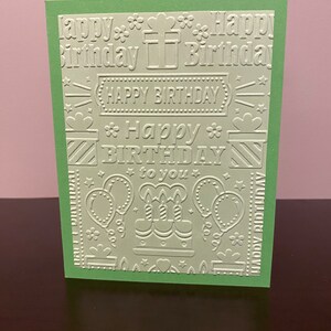Happy Birthday Cards Embossed Set of 5 Handmade - Etsy