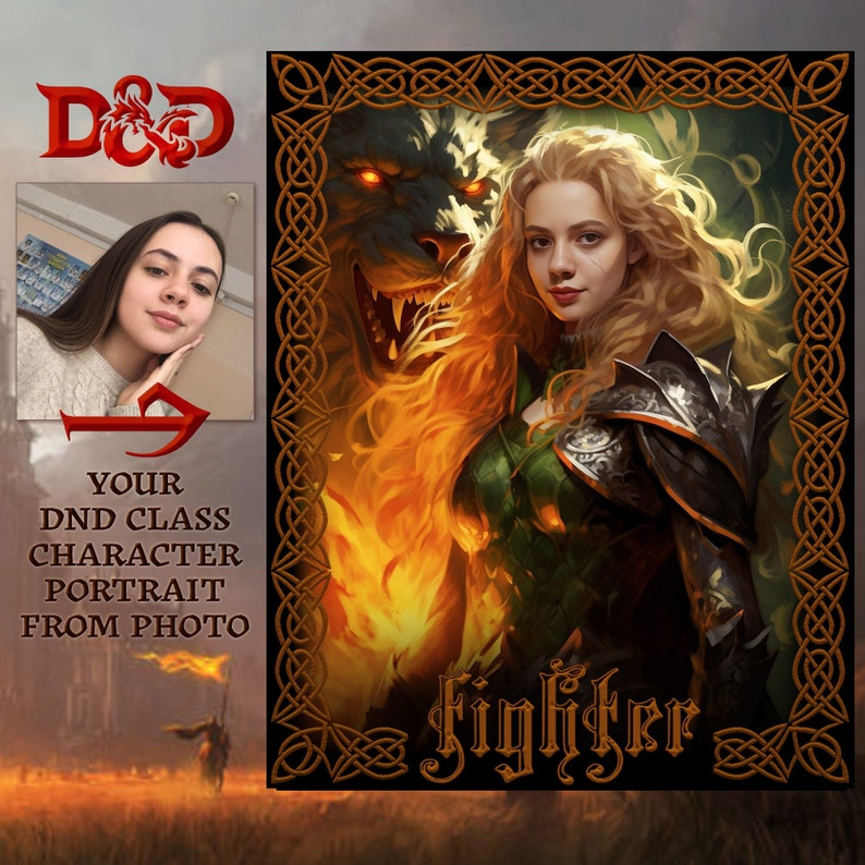 Personalized Dnd Class Character Portrait, Fantasy Characters ...