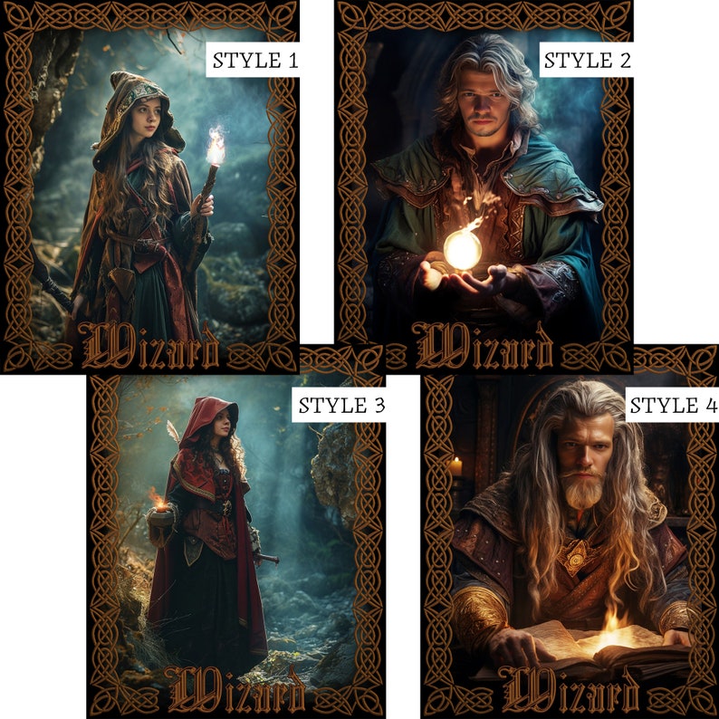 Personalized Dnd Class Character Portrait, Fantasy Characters ...