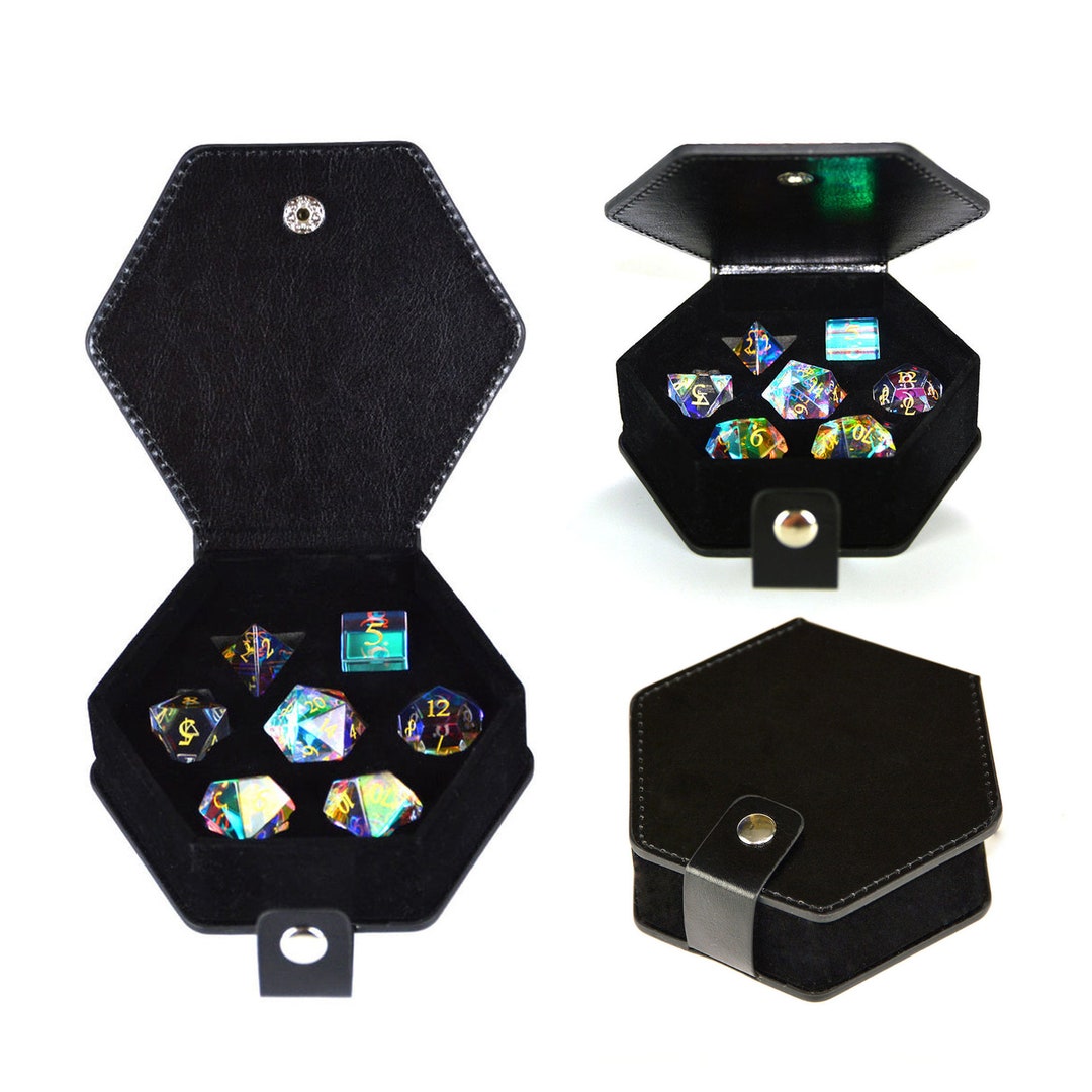 Dnd Dice Bag Wallet, Little Dice Storage Box of Black Faux Leather ...