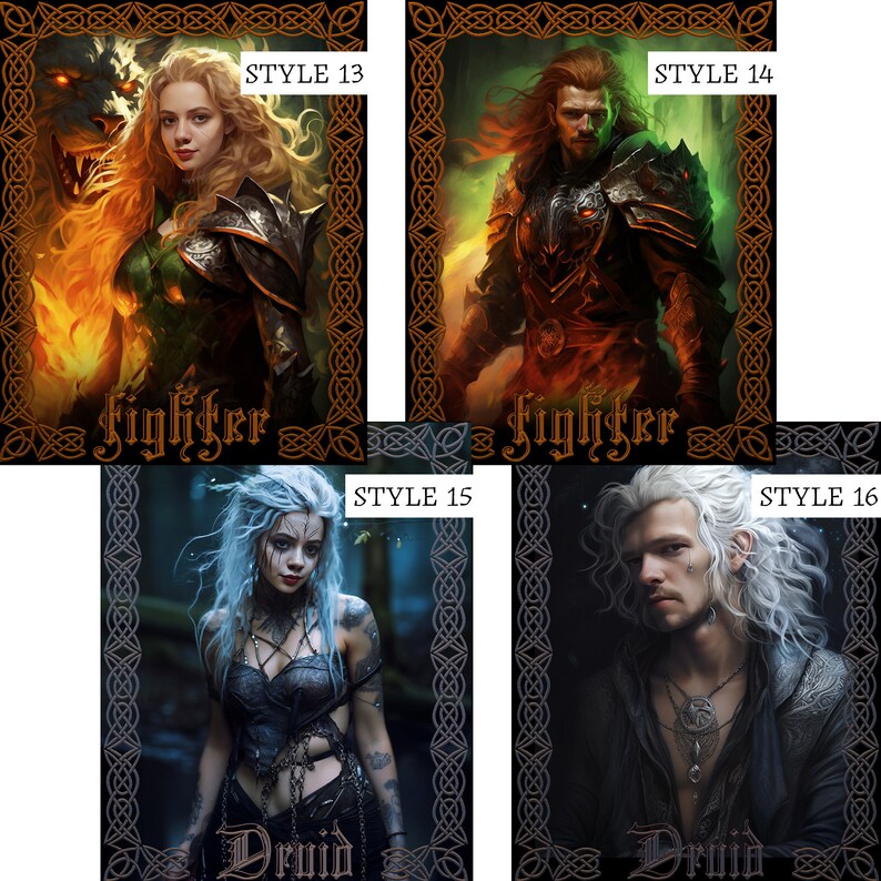 Personalized Dnd Class Character Portrait, Fantasy Characters ...