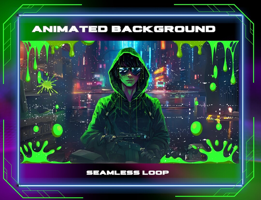 Teenage Overlay Shooter Background With Bright Green Guns and Urban ...