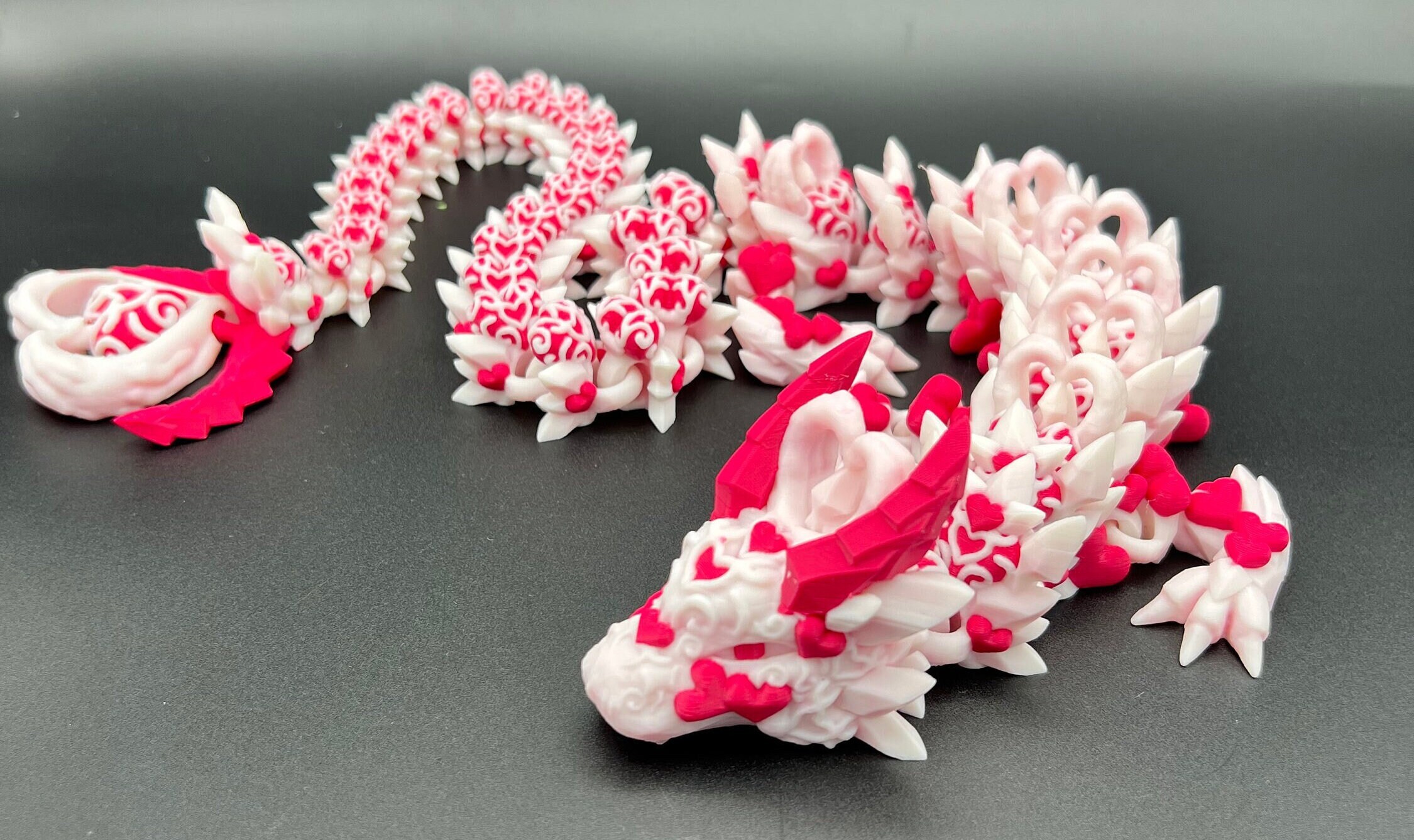 Dark Heart Dragon by Cinderwing3d 2-foot Long Flexible 3D Printed ...