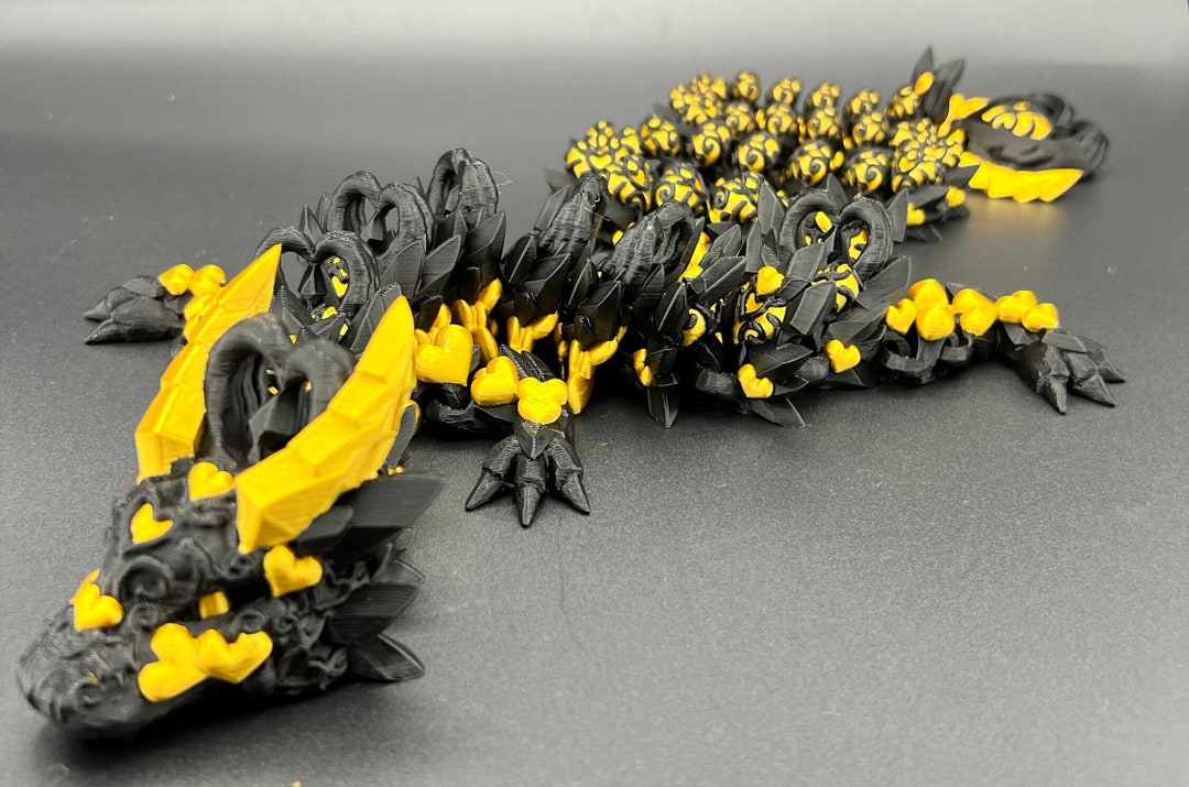 Dark Heart Dragon by Cinderwing3d - 2-foot Long Flexible 3D Printed ...