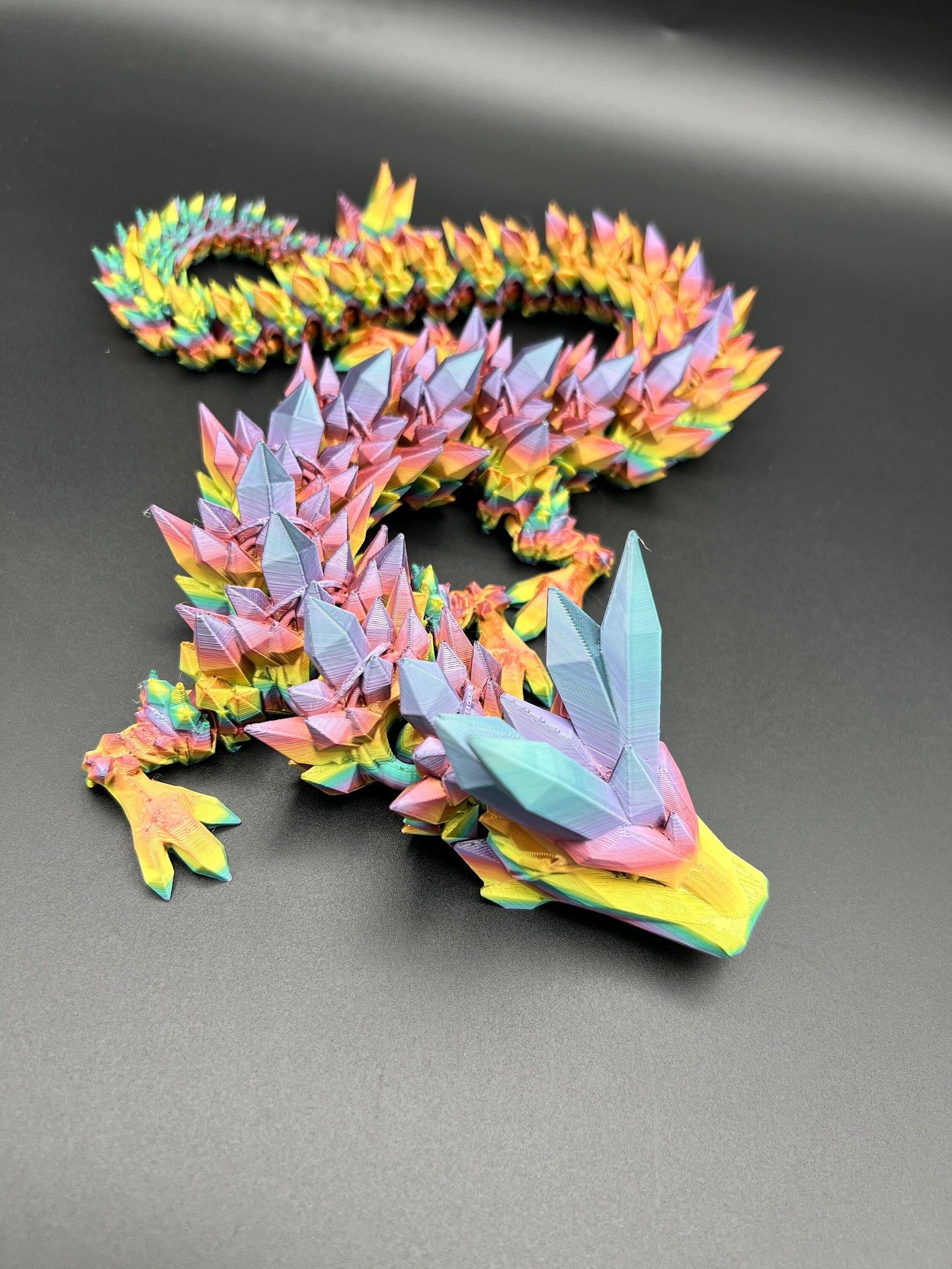 Cinderwing3d Crystal Dragon - Exquisite 3D Printed Mythical Sculpture ...
