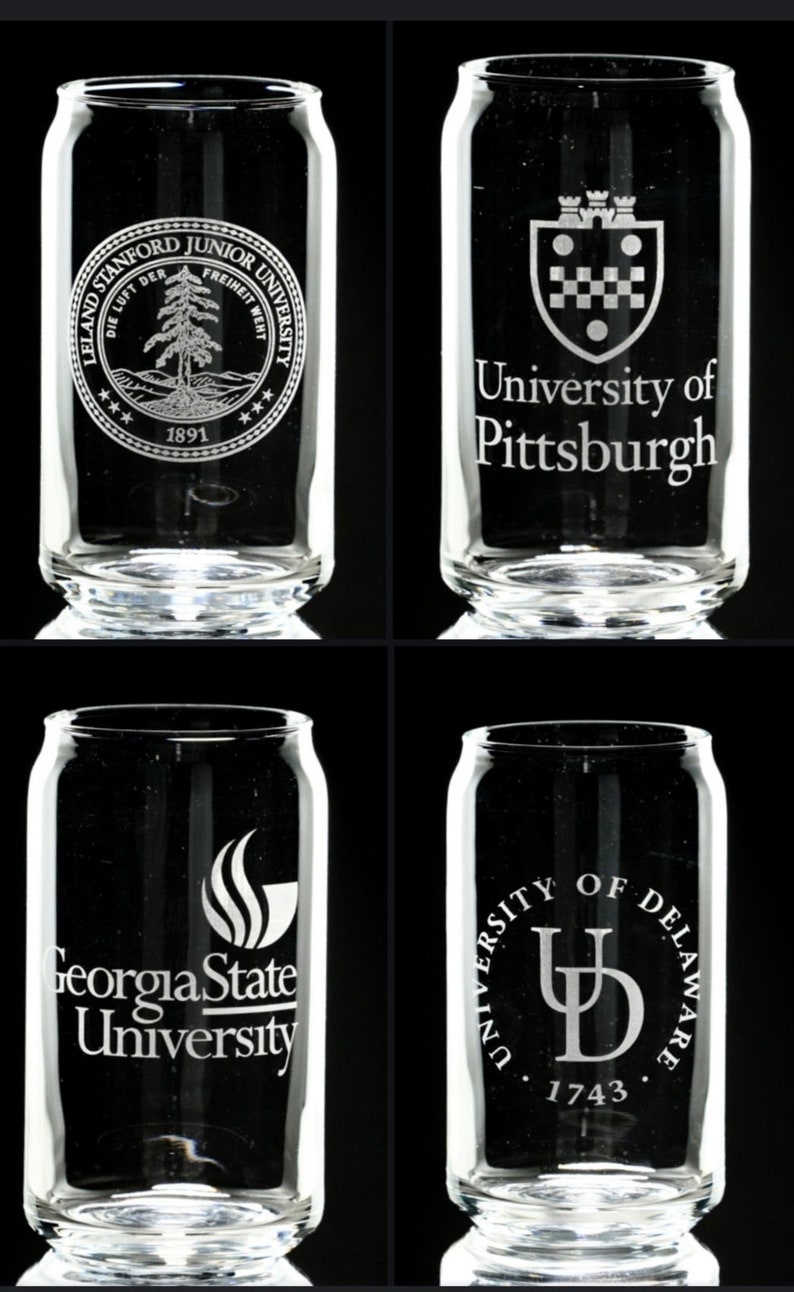 Beer Glass College Logo Beer Cup Graduation Gift University Logo - Etsy
