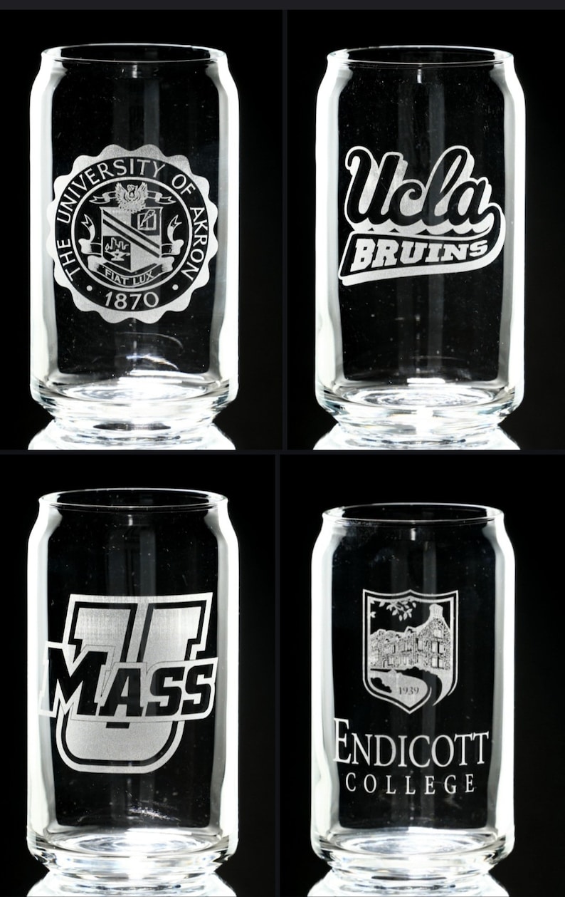 Beer Glass College Logo Beer Cup Graduation Gift University Logo - Etsy