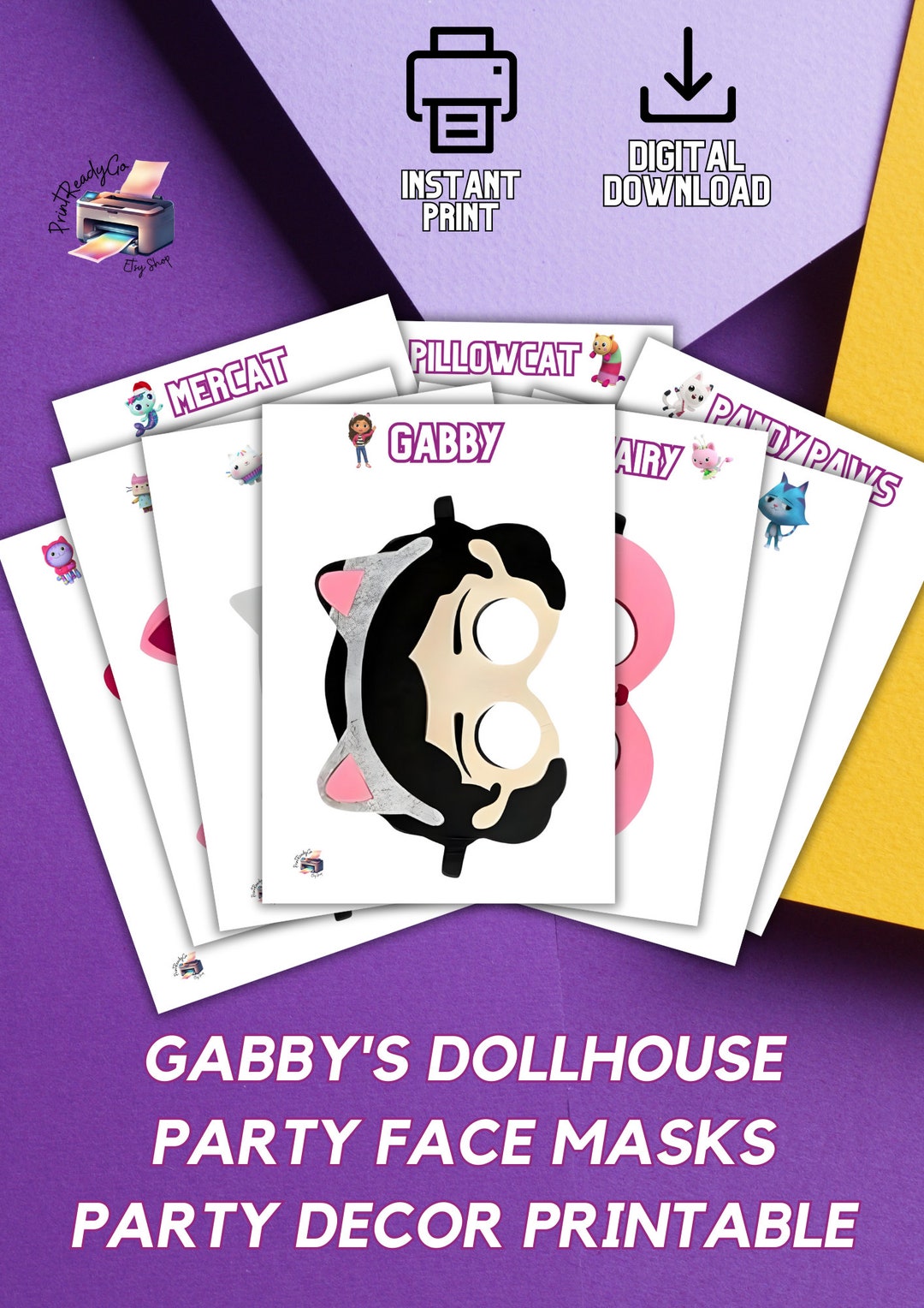 Gabby's Dollhouse Party Face Masks Party Decor Printable - Etsy