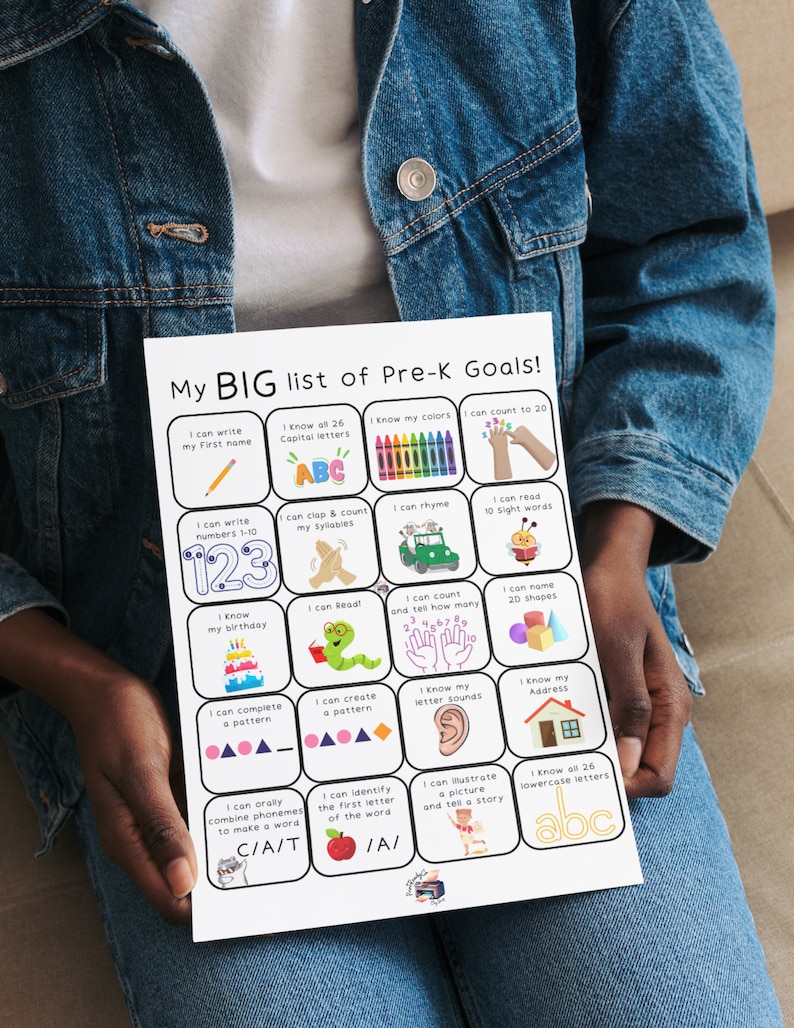 My Big List of Pre-k Goals - Etsy