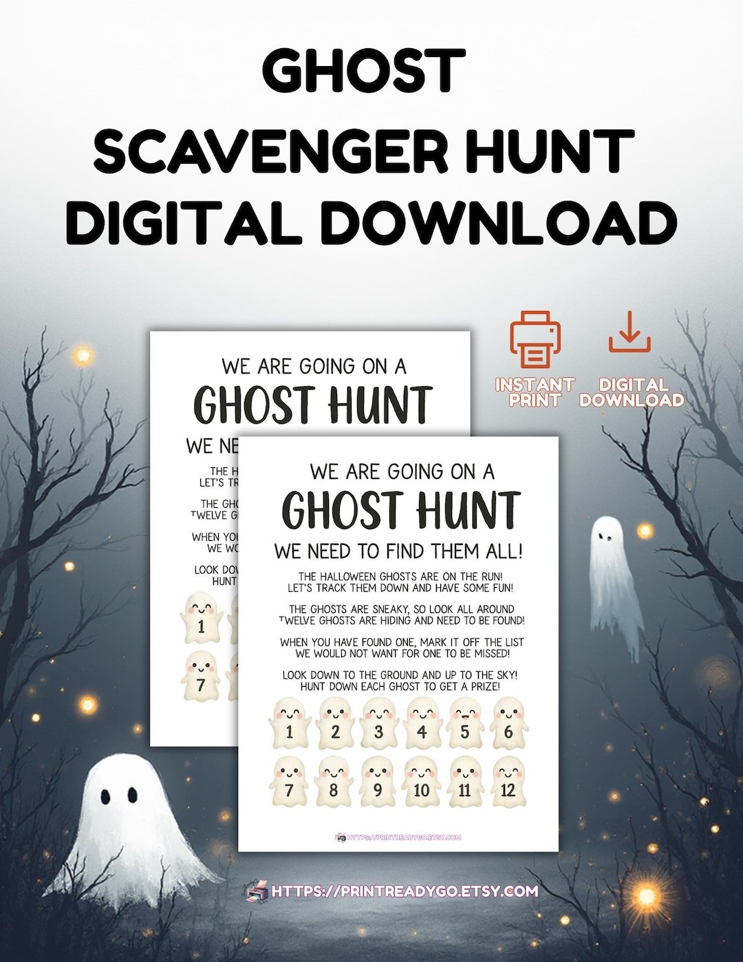 Ghost Scavenger Hunt — Halloween Printable Game for Kids! - Etsy